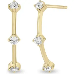 Zoe Chicco Diamond Dash Drop Earrings - 14k Yellow Gold