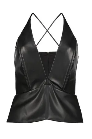 BISHOP + YOUNG Peplum Leather Top