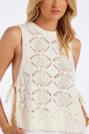 BISHOP + YOUNG Provence Side-tie Open-weave Sweater