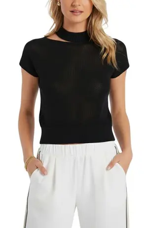 BISHOP + YOUNG Alexis Cut-out Short Sleeve Sweater