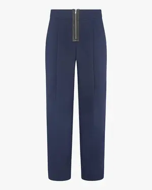 WeWoreWhat Leather-trimmed Zip Front Trousers