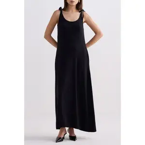 REISTOR Tie-detail Maxi Dress - Black