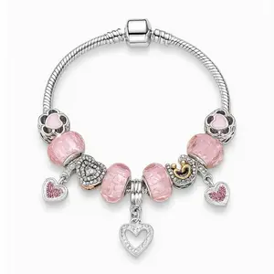 DONATELLO GIAN Heart Charm Bracelet - Pink