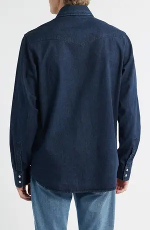 SCHOTT Cotton Denim Western Shirt - Indigo