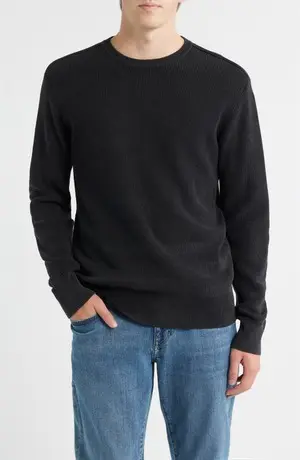 SCHOTT Stonewash Cotton Crewneck Sweater