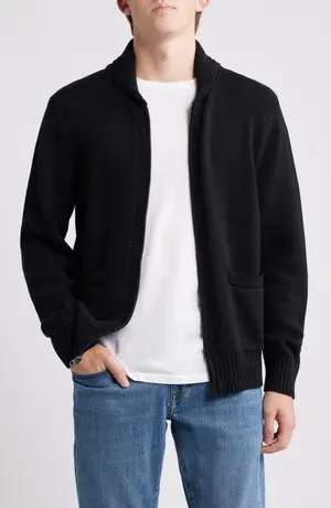 SCHOTT Cotton Zip Cardigan