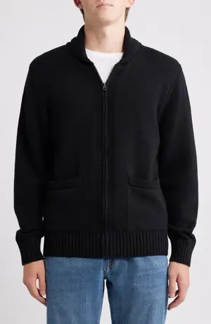 SCHOTT Cotton Zip Cardigan