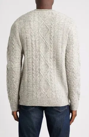 SCHOTT Tri-blend Fisherman Sweater - Cloud Grey