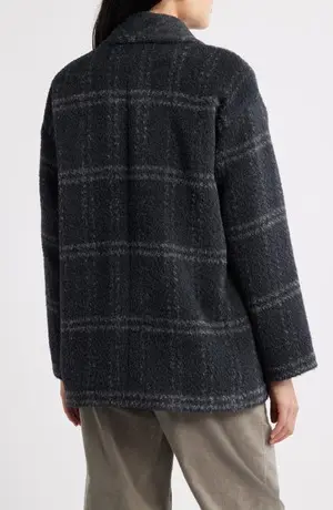 Eileen Fisher Shawl Collar Alpaca & Wool Blend Coat