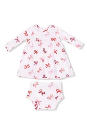 ANGEL DEAR Candy Cane Print Dress And Bloomers Set