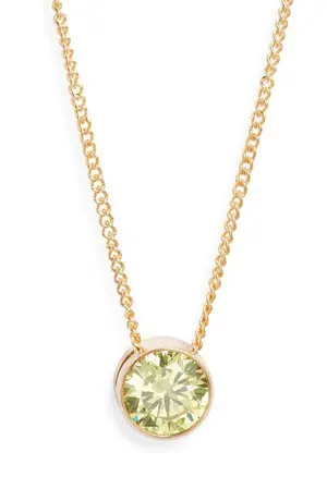 SET & STONES Birthstone Pendant Necklace - Gold/august
