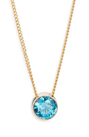 SET & STONES Birthstone Pendant Necklace - Gold/december
