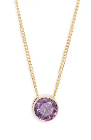 SET & STONES Birthstone Pendant Necklace - Gold/february