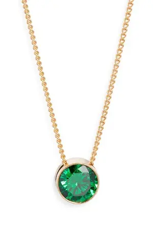SET & STONES Birthstone Pendant Necklace - Gold/may