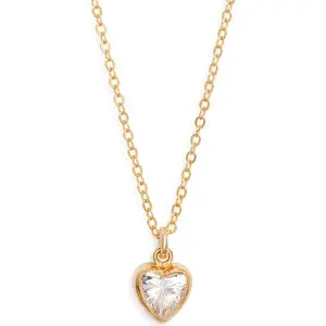 SET & STONES Amy Cubic Zirconia Heart Pendant Necklace - Gold