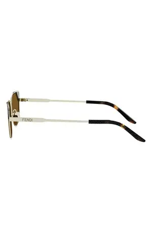 Fendi Signature Rectangular Sunglasses - Gold/roviex