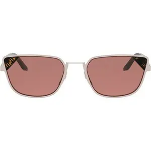 Fendi Signature Rectangular Sunglasses - Shiny Rose Gold/violet