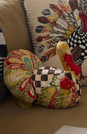 MACKENZIE-CHILDS Aurora Turkey Shaped Pillow