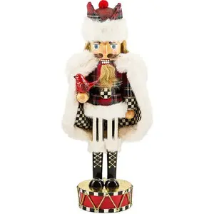 MACKENZIE-CHILDS Tartan Cardinal Nutcracker - Red