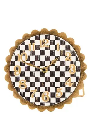 MACKENZIE-CHILDS Check Scalloped Desk Clock - Courtly
