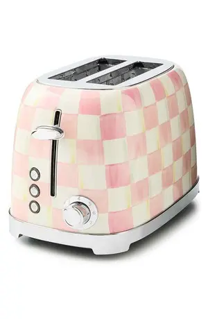 MACKENZIE-CHILDS Check 2-slice Toaster - Rosy
