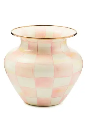 MACKENZIE-CHILDS Check Large Enameled Steel Vase - Rosy