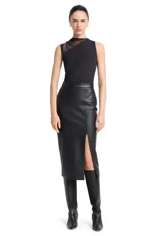 MARCELLA Carly Faux Leather Pencil Skirt