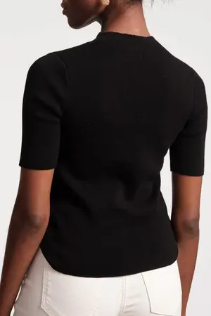 FRANCES VALENTINE Marie Cotton Knit Short-sleeve Sweater