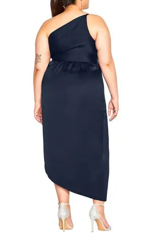 City Chic One-shoulder Maxi Dress - Navy