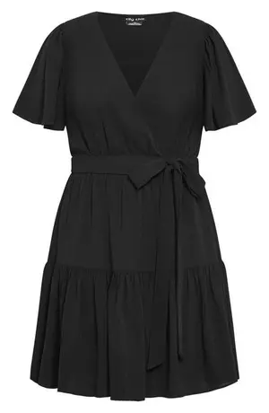 City Chic Catherine Faux-wrap Mini Dress
