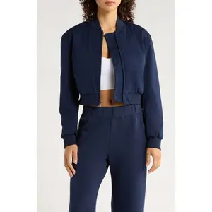 MPG Crop Bomber Jacket - Navy Blazer