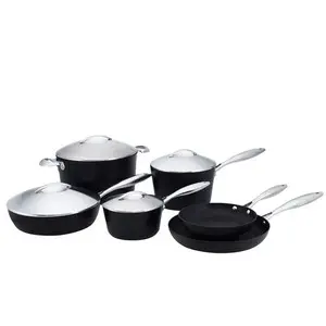 SCANPAN Professional 10 Piece Nonstick Cookware Set - Black