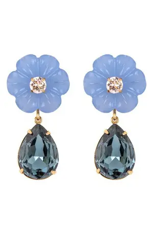 JENNIFER BEHR Juna Drop Earrings - Blue Chalcedony