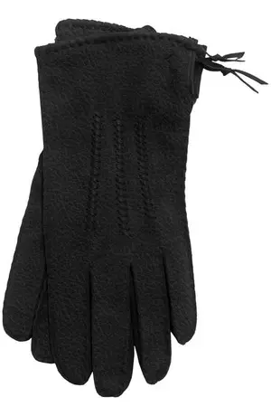 Ralph Lauren Hand-stitched Leather Gloves - Pebble Black