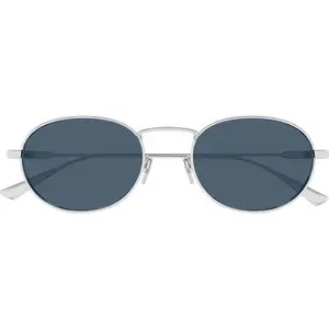 Saint Laurent 52mm Round Sunglasses - Silver