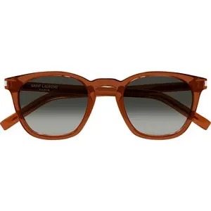 Saint Laurent 49mm Round Sunglasses - Brown