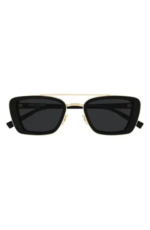 Saint Laurent 50mm Rectangular Sunglasses - Black