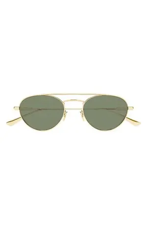 Saint Laurent 51mm Round Sunglasses - Gold