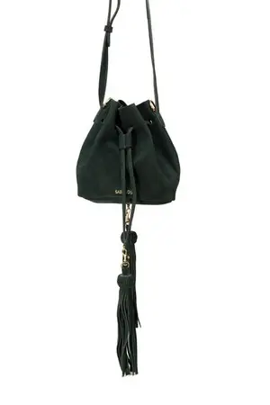 SABANDIJA Lechuza Suede Bucket Bag - Green