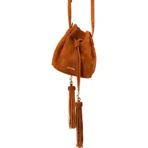 SABANDIJA Lechuza Suede Crossbody Bucket Bag - Terracota