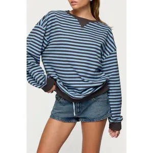 Women's Oversized Striped Sweatshirt