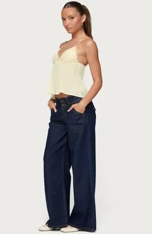 EDIKTED Meredith Low-rise Wide-leg Jeans - Blue