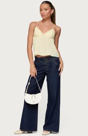 EDIKTED Meredith Low-rise Wide-leg Jeans - Blue