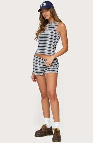 EDIKTED Glennon Stripe Tank - Navy