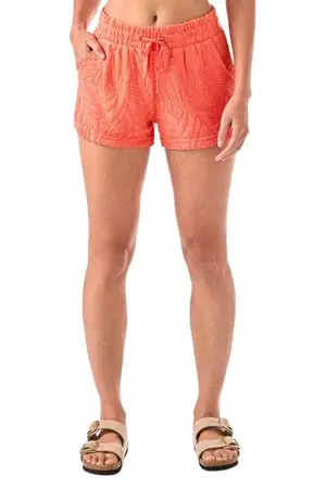 TAVI Palm Terry Shorts - Hot Coral