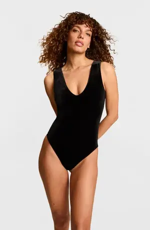 Commando Velvet Deep V-neck Bodysuit