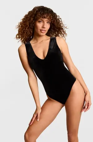 Commando Velvet Deep V-neck Bodysuit