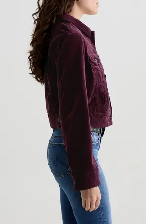 Ag Isa Crop Velvet Trucker Jacket