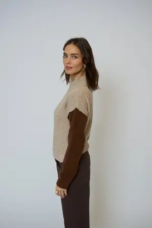 Central Park West Olivia Ruffle Turtleneck Sweater