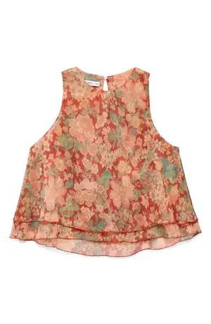 Mango Floral Print Sleeveless Top